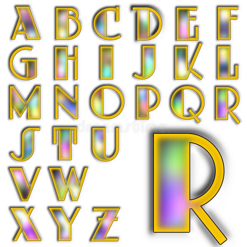 ABC Alphabet Special Design Set Stock Illustration - Illustration of ...