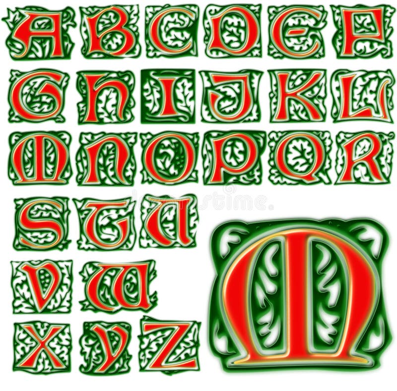 ABC Alphabet Special Design Set Stock Illustration - Illustration of ...