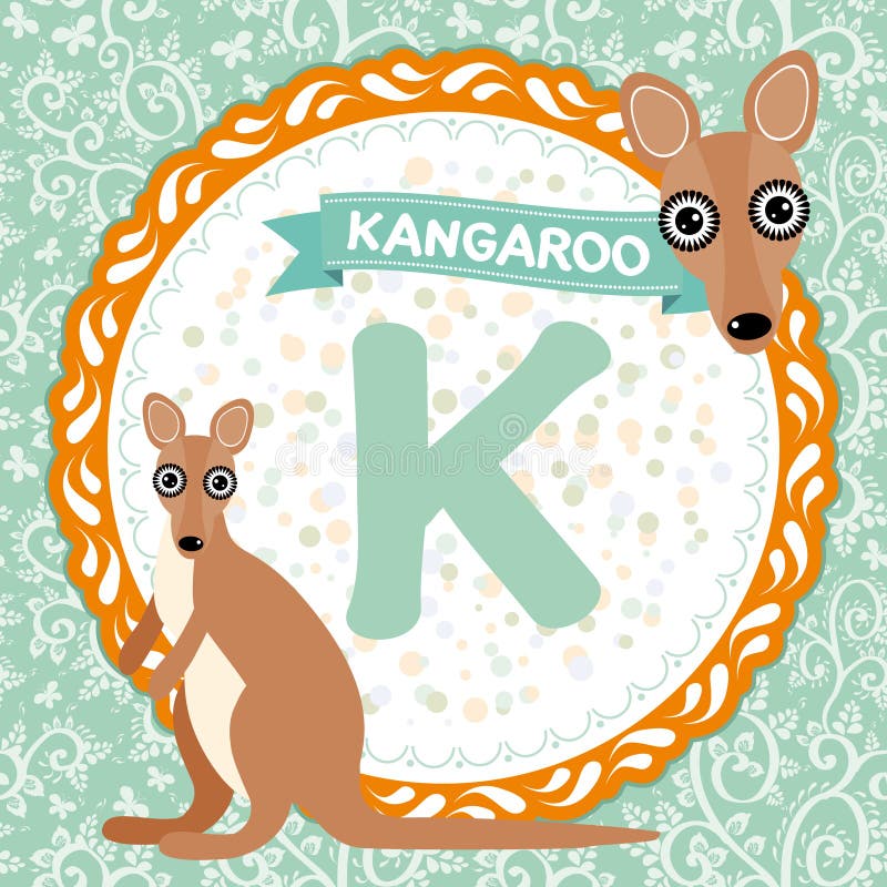 ABC Animals K is Kangaroo. Childrens English Alphabet. Vector Stock ...