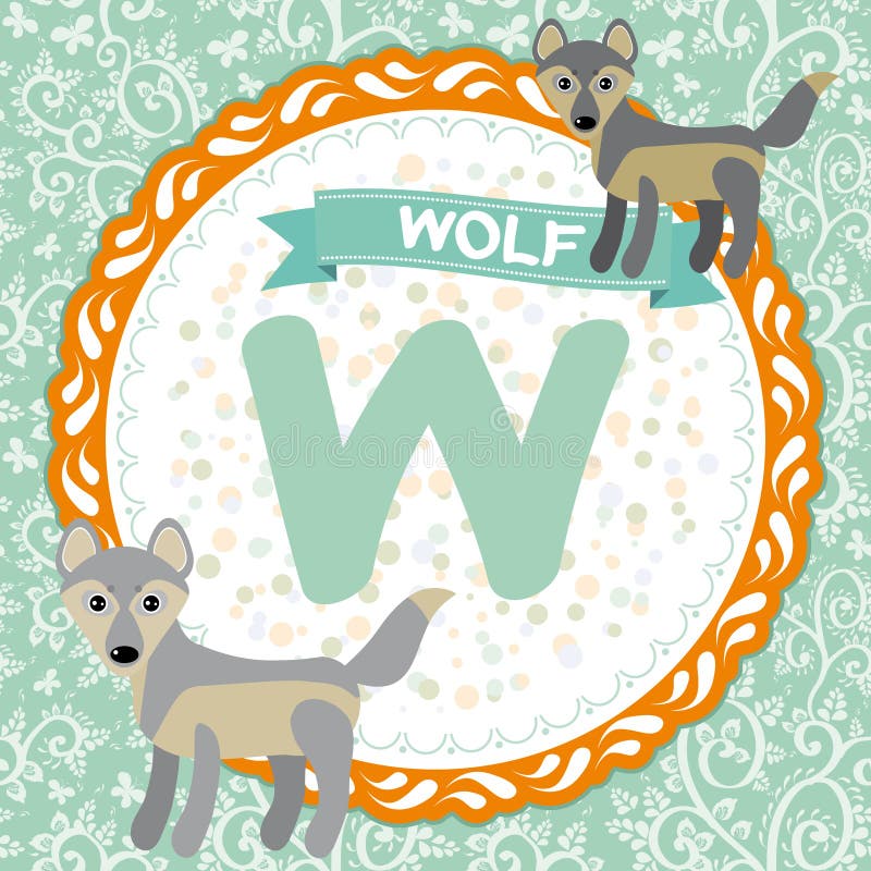 ABC Animals W is Wolf. Childrens English Alphabet. Vector Stock Vector ...