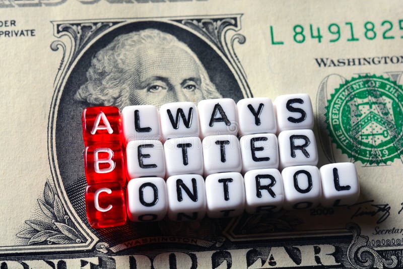 ABC always Better Control on Dollar Banknote Stock Image - Image of ...