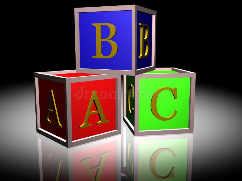 Abc blocks stock illustration. Illustration of kids, green - 1714714