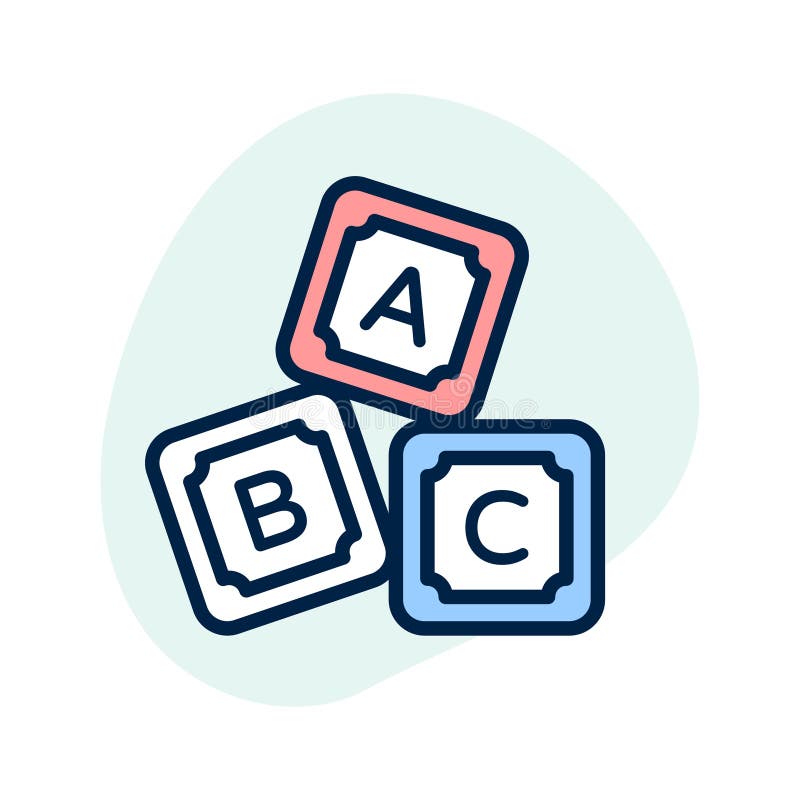 Abc Blocks, Alphabet Blocks Icon Design in Editable Style Stock Vector ...