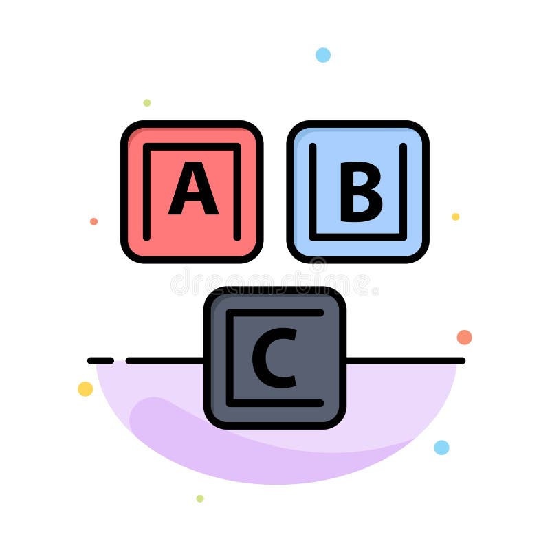 Abc, Blocks, Basic, Alphabet, Knowledge Abstract Flat Color Icon ...