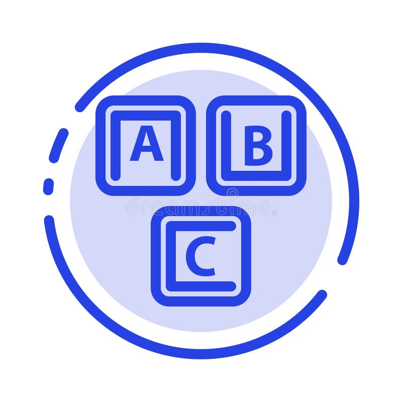 Abc, Blocks, Basic, Alphabet, Knowledge Blue Dotted Line Line Icon ...
