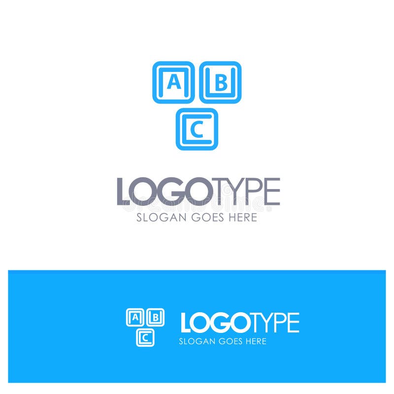 Abc, Blocks, Basic, Alphabet, Knowledge Blue Logo Line Style Stock ...