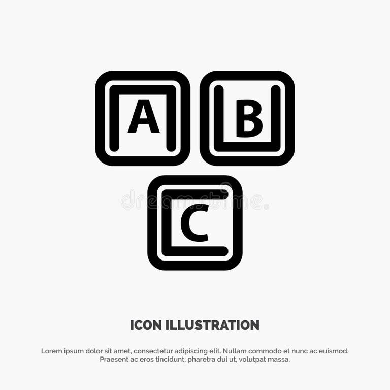 Abc, Blocks, Basic, Alphabet, Knowledge Vector Line Icon Stock Vector ...