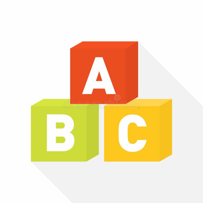 Kids Learning with ABC Blocks Stock Vector - Illustration of preschool ...