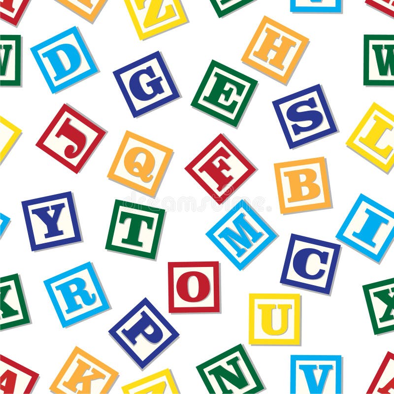 ABC blocks pattern stock vector. Illustration of vector - 179215040