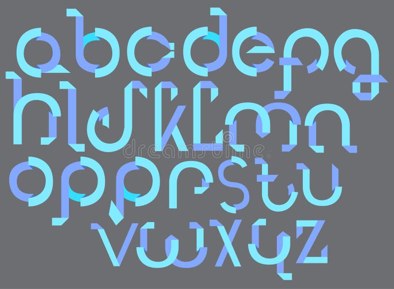 ABC Blue Font from Paper Tape Stock Vector - Illustration of case ...