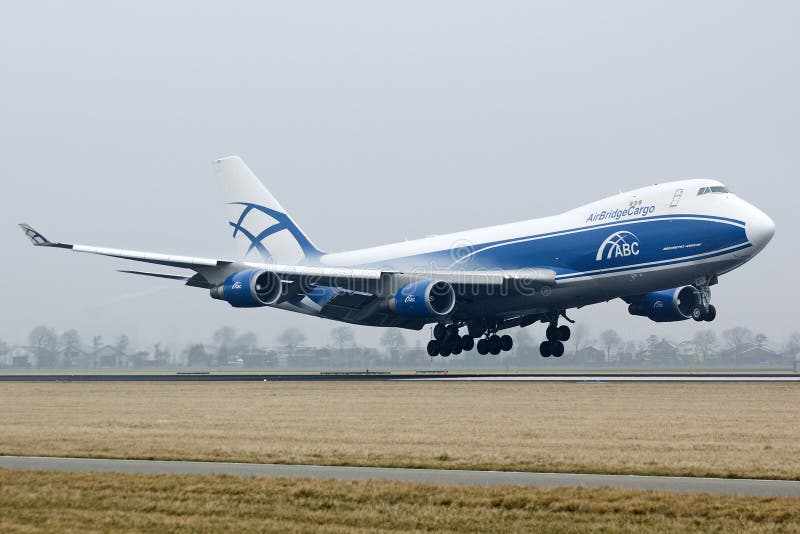 ABC Boeing 747 Cargo Plane Landing Editorial Stock Photo - Image of ...