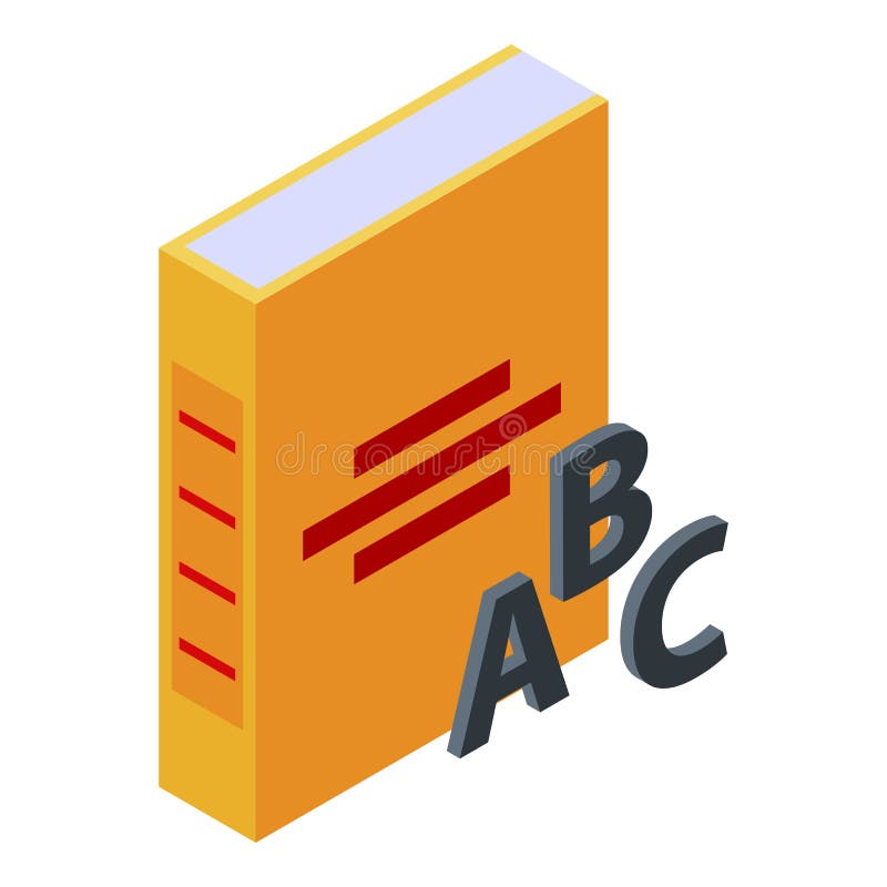 Abc Book Icon, Isometric Style Stock Vector - Illustration of emblem ...