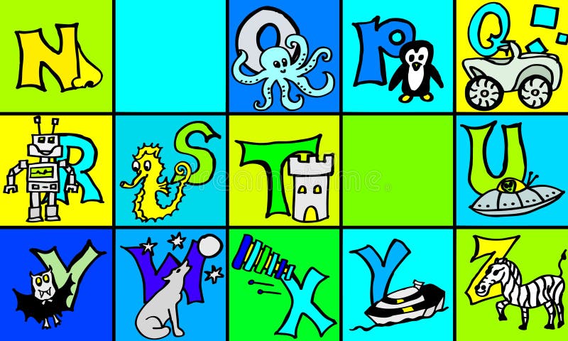 ABC-Buchstaben Mit Bildern in Deutschem Und Englischem Teil 2 Vektor ...