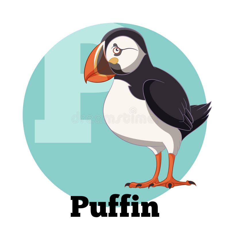 ABC Cartoon Puffin stock vector. Illustration of ocean - 95070217