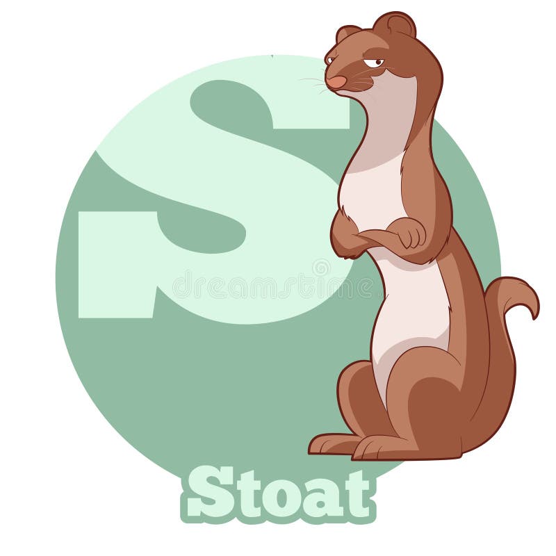 ABC Cartoon Stoat stock vector. Illustration of predator - 95070435