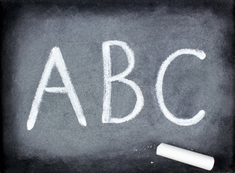 ABC and chalk - blackboard stock image. Image of black - 22723897