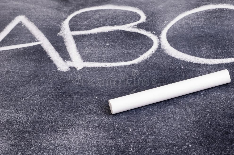 ABC on Chalkboard stock photo. Image of chalk, close - 16601178