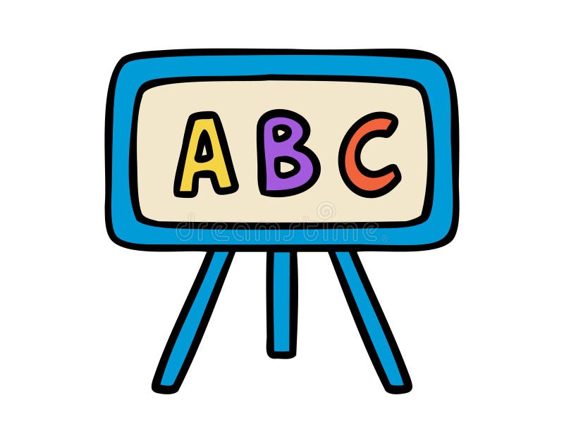 ABC on Chalkboard, Early Learning Alphabet Doodle for Classroom, Hand ...