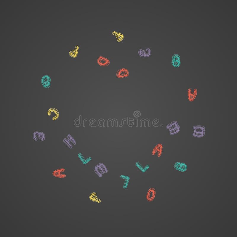 Letter Blackboard Vector Black Background. Abc Stock Illustration ...