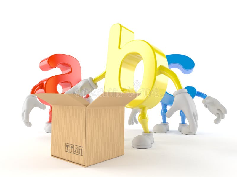ABC Character with Open Box Stock Illustration - Illustration of ...
