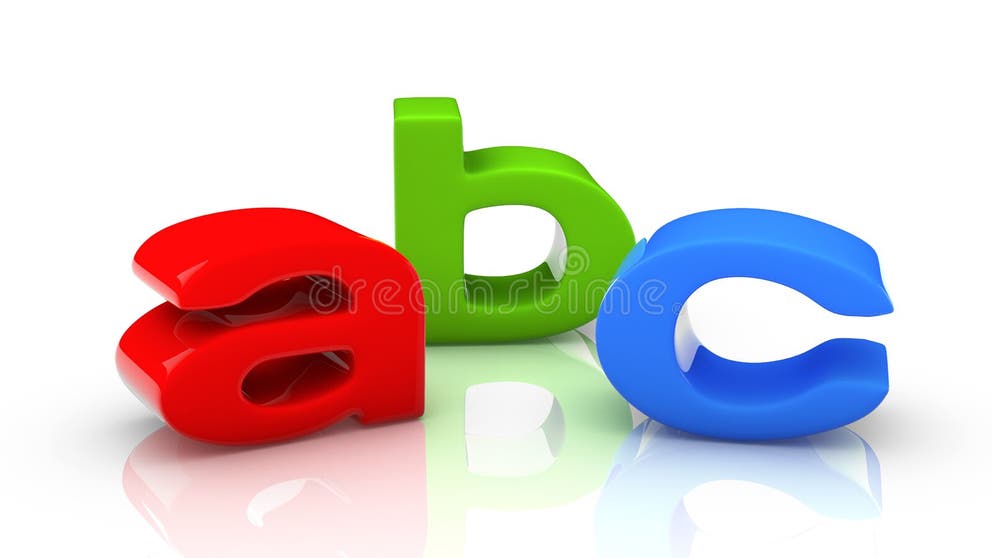 ABC coloreó letras stock de ilustración. Ilustración de tres - 42253142