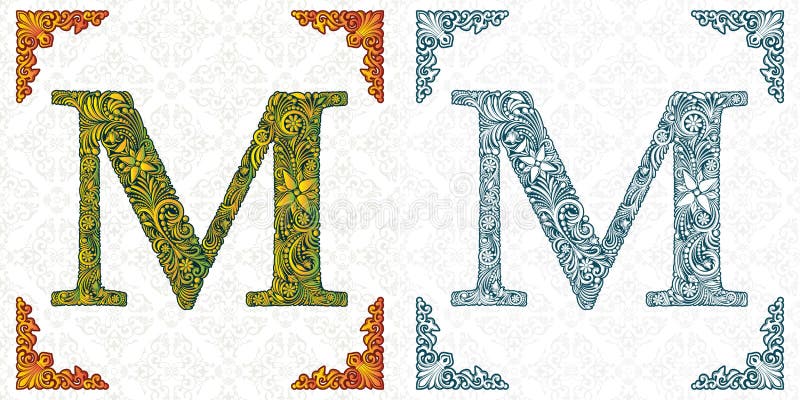 Vector Letter R. Patterned Font. Monogram. Unique Ornamental Alphabet ...