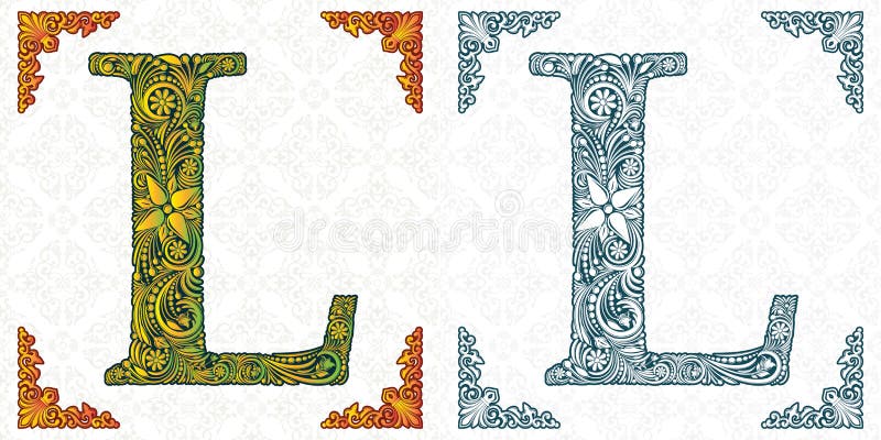 Vector Letter R. Patterned Font. Monogram. Unique Ornamental Alphabet ...