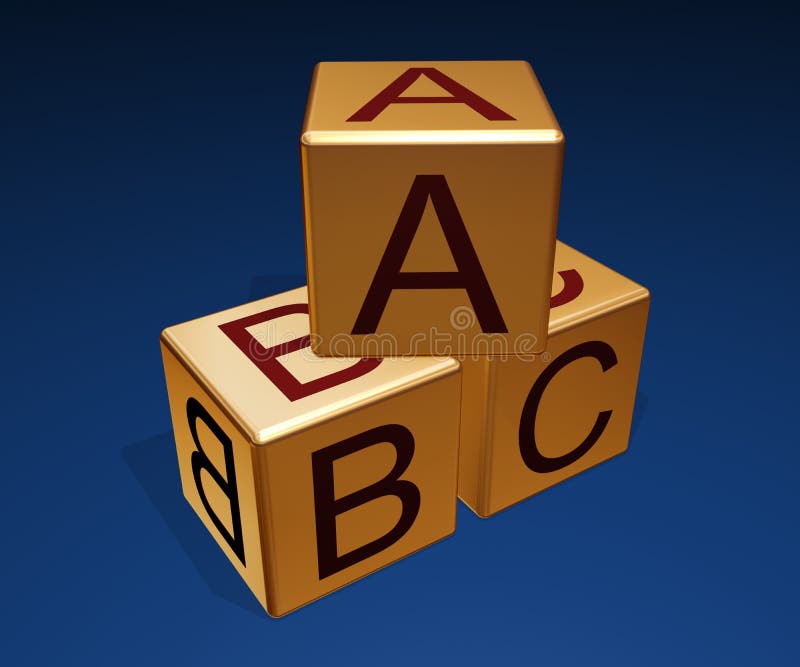3D ABC cubes stock illustration. Illustration of childhood - 29094598