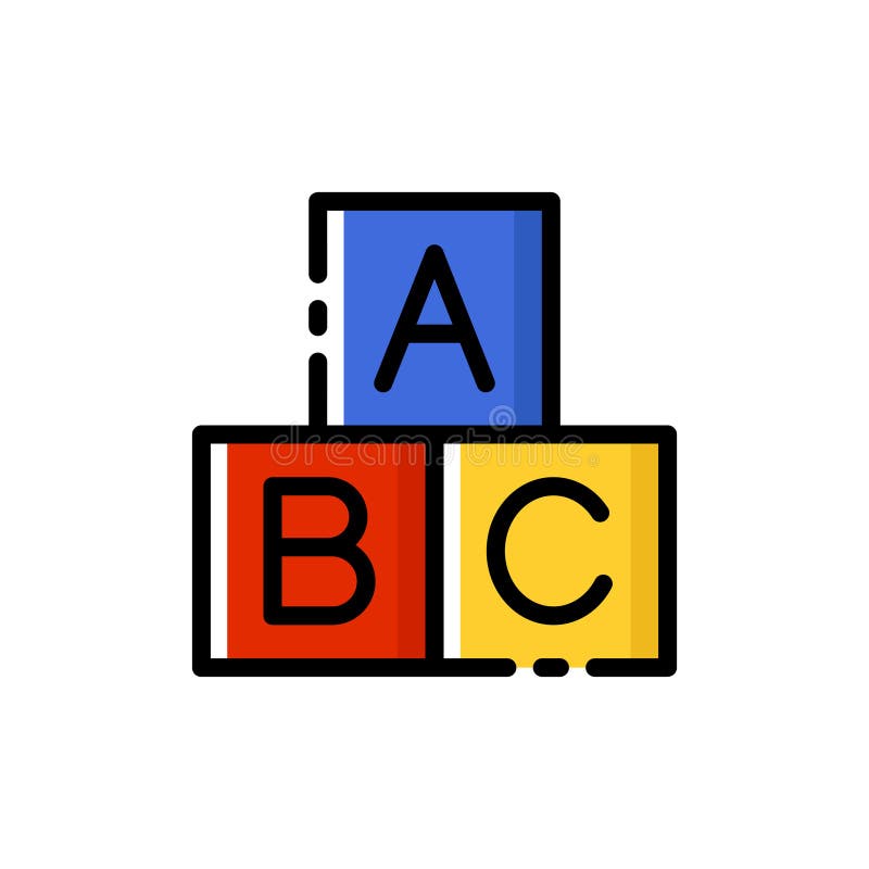 ABC Cubes Colourful Vector Illustration. Kids Preschool Activity Icon ...