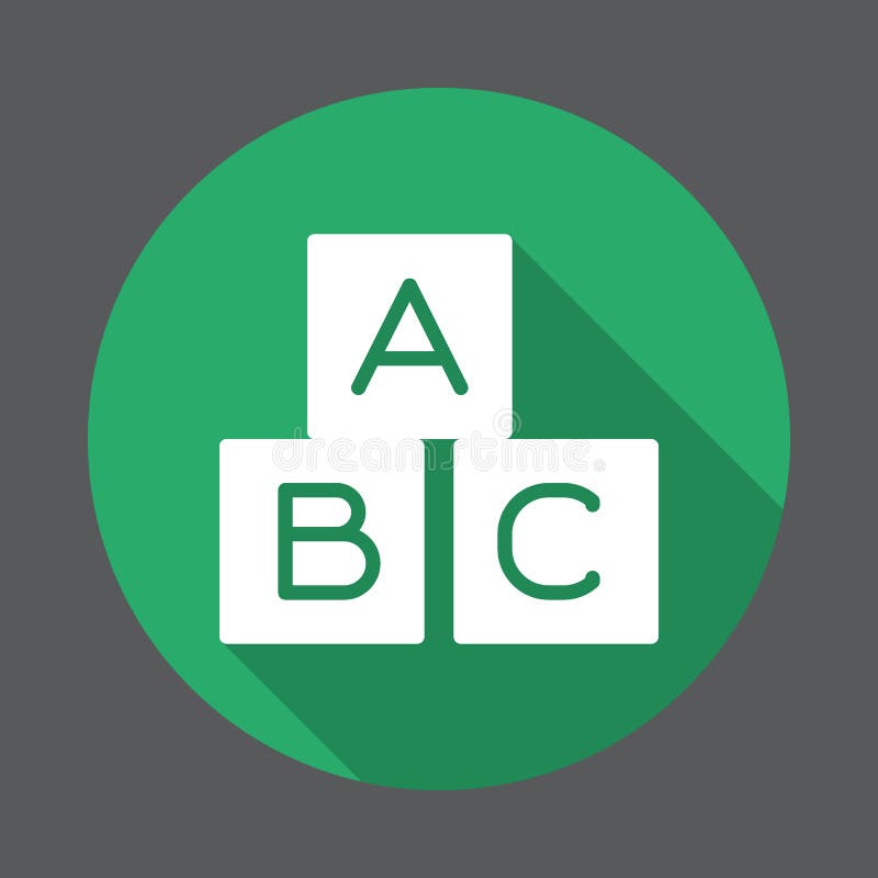 ABC Cubes Flat Icon. Round Colorful Button, Circular Vector Sign with ...