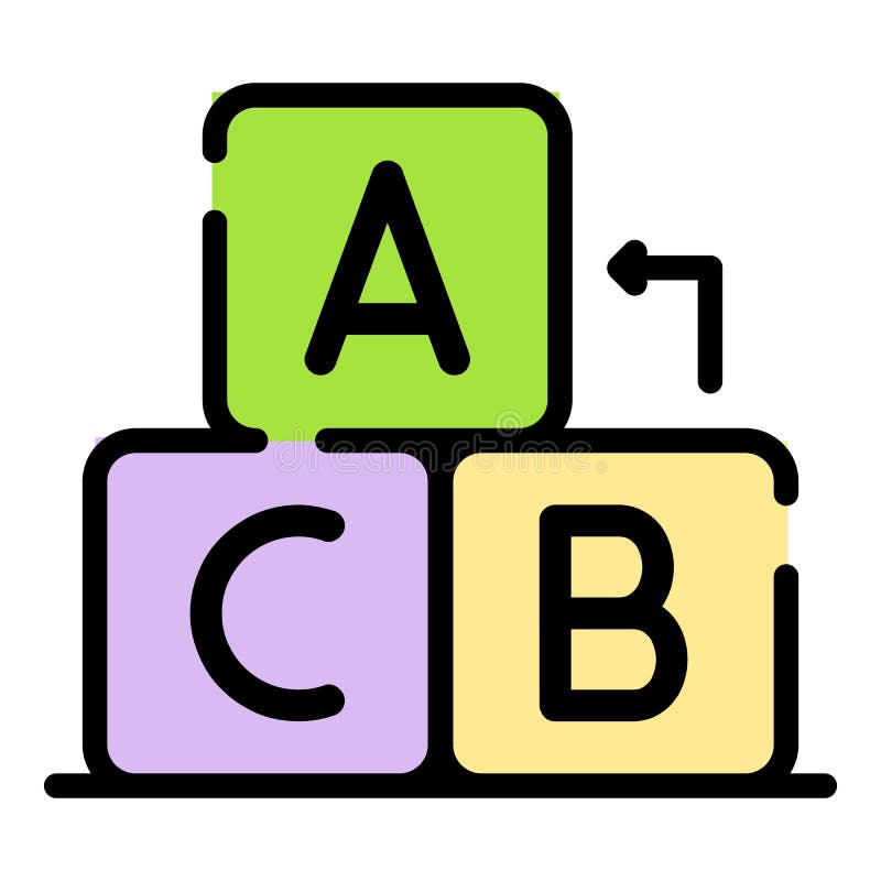Abc Cubes Icon Color Outline Vector Stock Vector - Illustration of icon ... Abc Cubes Icon Color Outline Vector Stock Vector - Illustration of icon ...