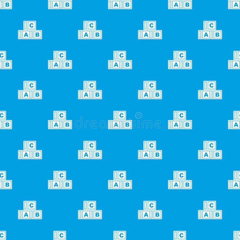 ABC Cubes Pattern Seamless Blue Stock Vector - Illustration of letter ...