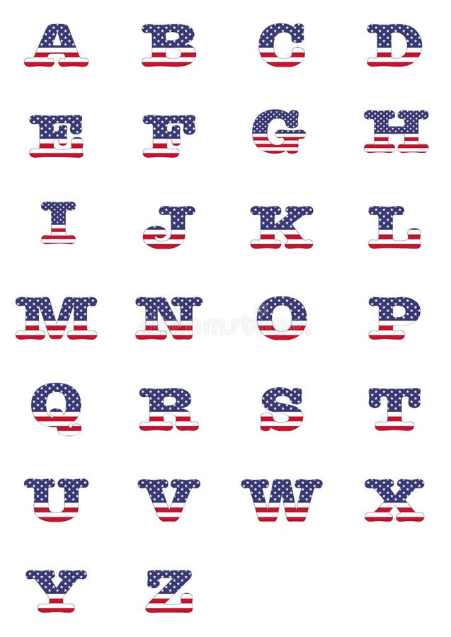 Bandeira Do Alfabeto Do Estados Unidos Ilustração Stock - Ilustração de ...
