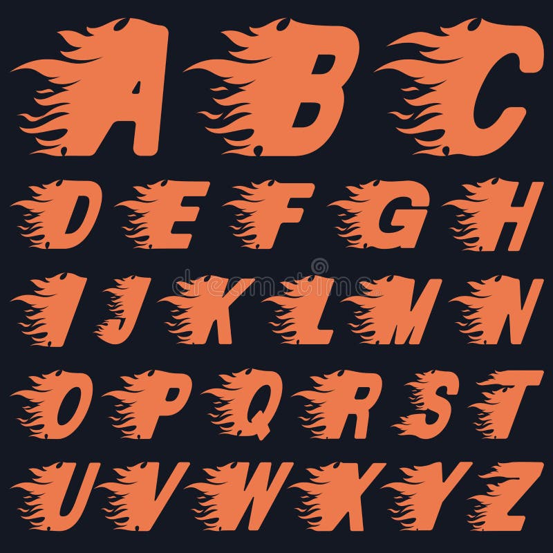 ABC Fire Letters, Vector Illustration Stock Vector - Illustration of ...