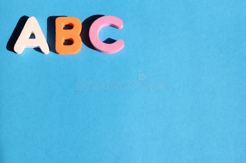 ABC First Letter of the English Alphabet on a Blue Background. Empty ...
