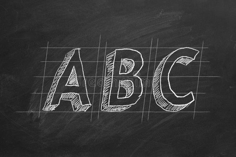 ABC-the First Letters of the English Alphabet on Blackboard Stock ...