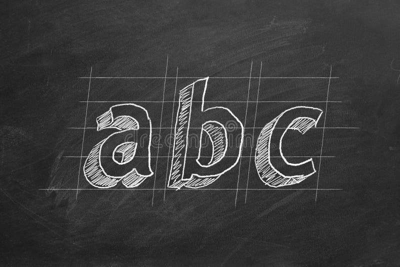 ABC-the First Letters of the English Alphabet on Blackboard Stock ...