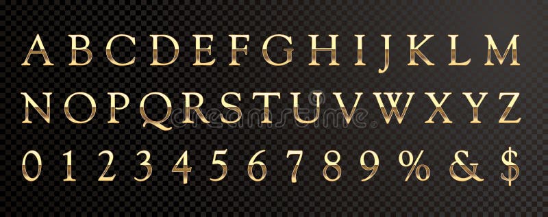 Abc gold serif stock vector. Illustration of play, language - 163821048