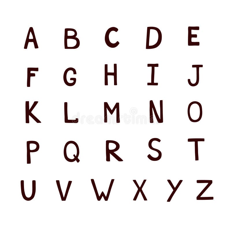 ABC Hand Drawn Vector Font Elements Set Isolated on White Stock Vector ...