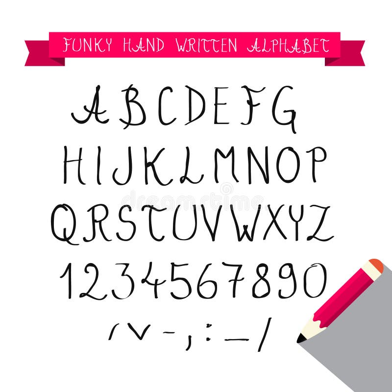 ABC - Hand Written Sketched Funky Retro Font - Alphabet Stock Vector ...