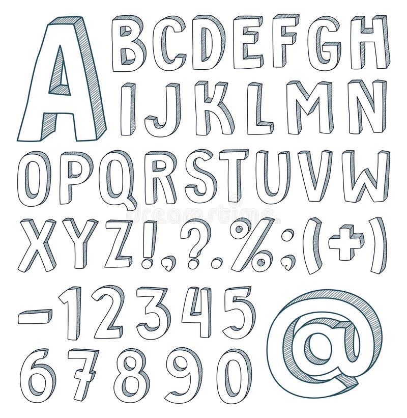 Abc handdrawing stock vector. Illustration of line, typeset - 11001921