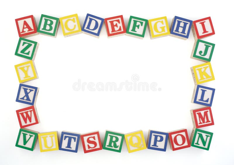 ABC Horizontal Wooden Block Frame Stock Image - Image of path ...