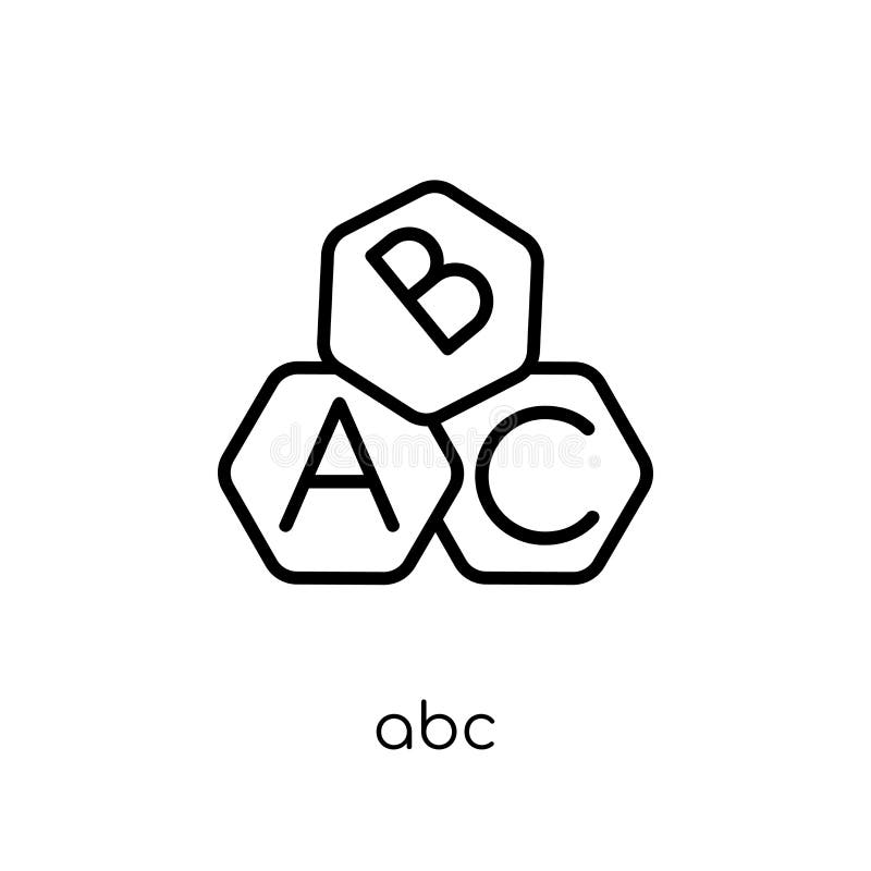 Abc Icon. Trendy Modern Flat Linear Vector Abc Icon on White Background ...