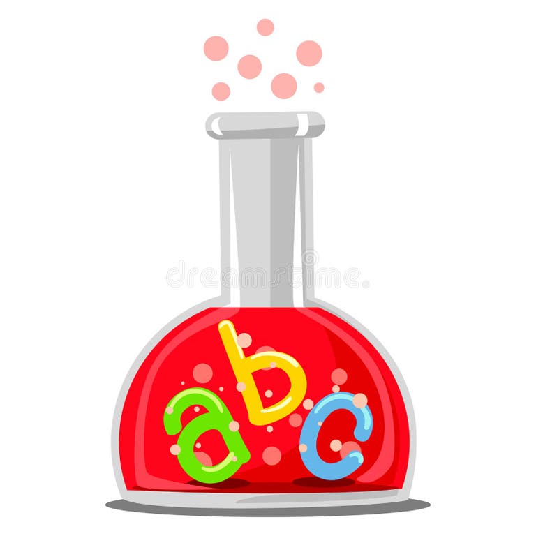 ABC inside a Test Tubes stock vector. Illustration of font - 68323161