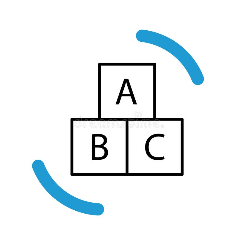 ABC Letter Blocks Icon. Vector Stock Vector - Illustration of flat ...