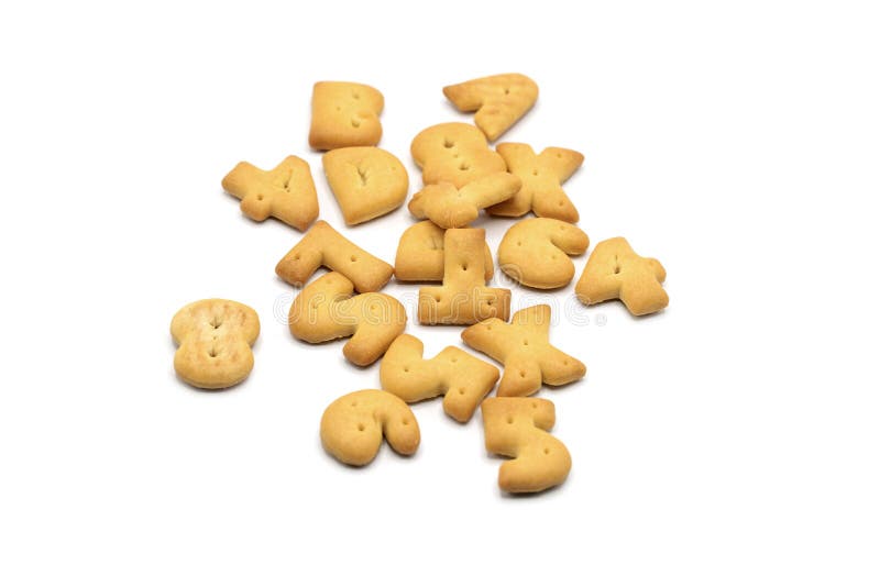Abc Letter Crackers Isolated on White Stock Photo - Image of biscuit ...