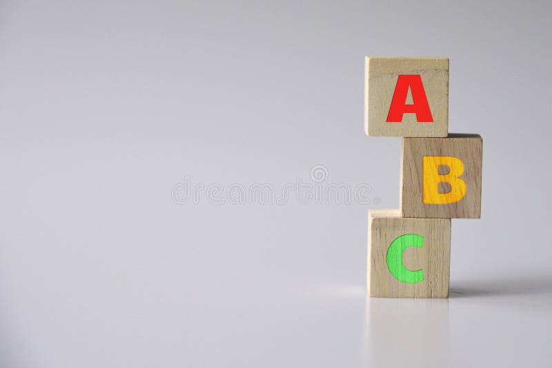 ABC Letters Alphabet on Wooden Cube Blocks Stock Image - Image of ...