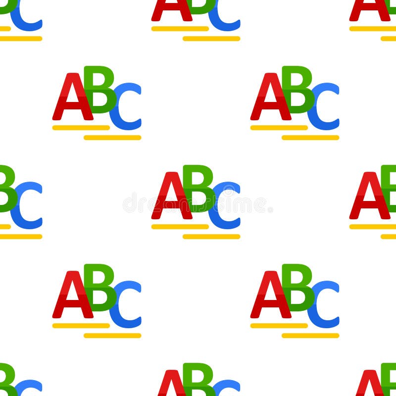 ABC Letters Flat Icon Seamless Pattern Stock Vector - Illustration of ...