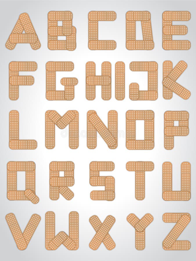 Abc Letters Made from Medical Plaster Stock Illustration - Illustration ...