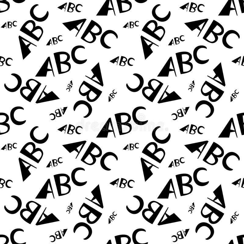 ABC Letters Seamless Pattern. Creative Design in Office Style Stock ...